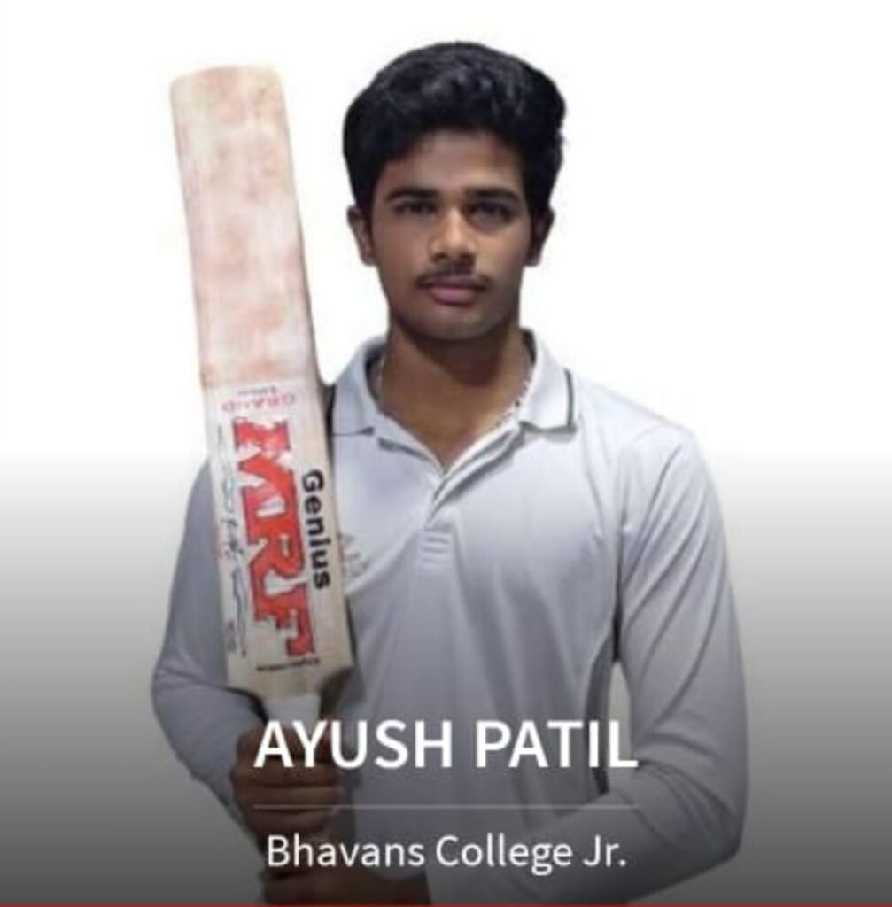 Skipper Aayush Patil smashes an aggressive 88* off 56 balls for Bhavans Jr. College